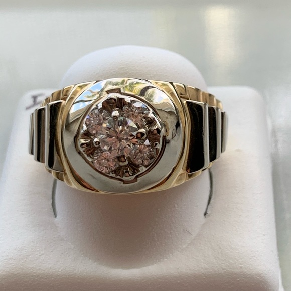 Quality Gold | Accessories | New 4ktt Mens Rolex Style Diamond Ring ...
